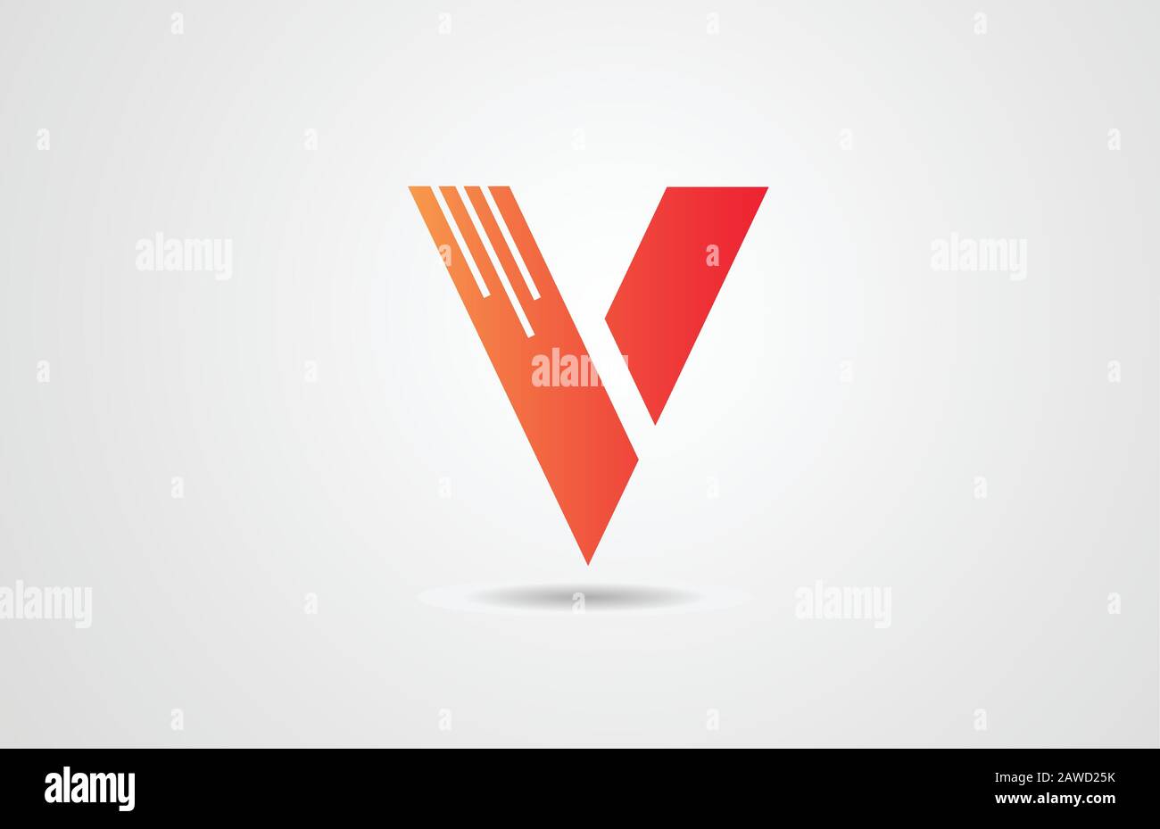 corporate V orange alphabet letter logo icon design template for ...