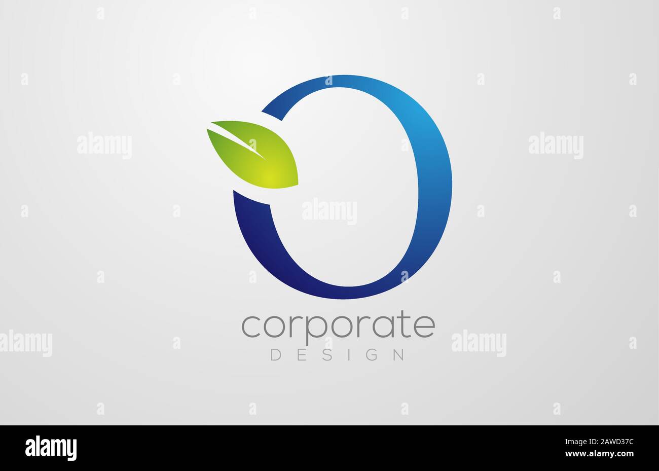 green leaf alphabet letter O logo icon design template. Suitable for a ...
