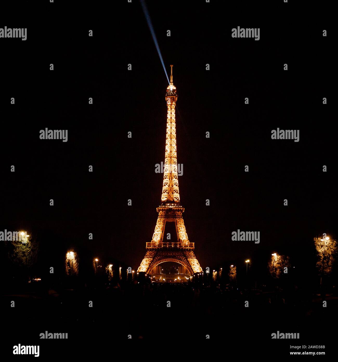 Eiffel Tower in Paris, France night lights. Concept travel Stock Photo ...