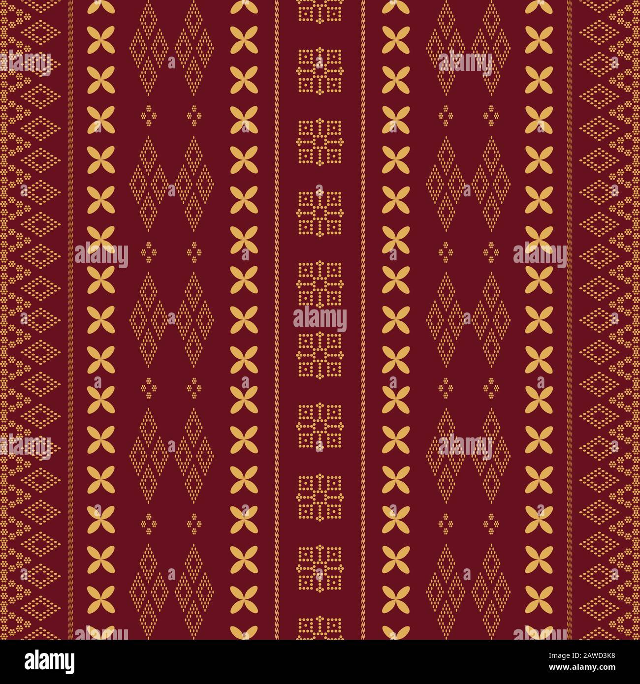 Seamless geometric ornamental vector pattern on red background ...