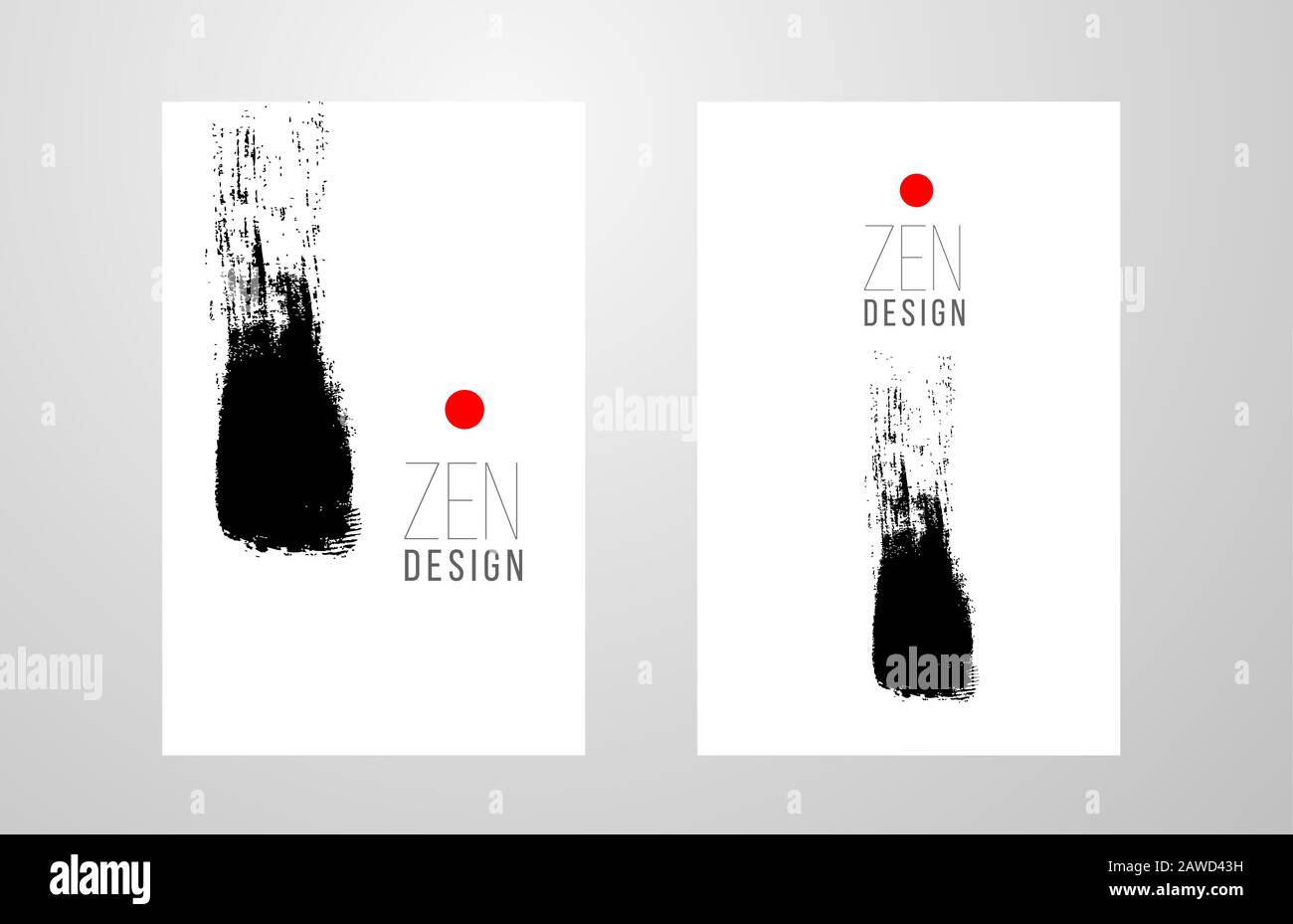 Zen Design black ink brush stroke for flyer brochure poster pamphlet or ...