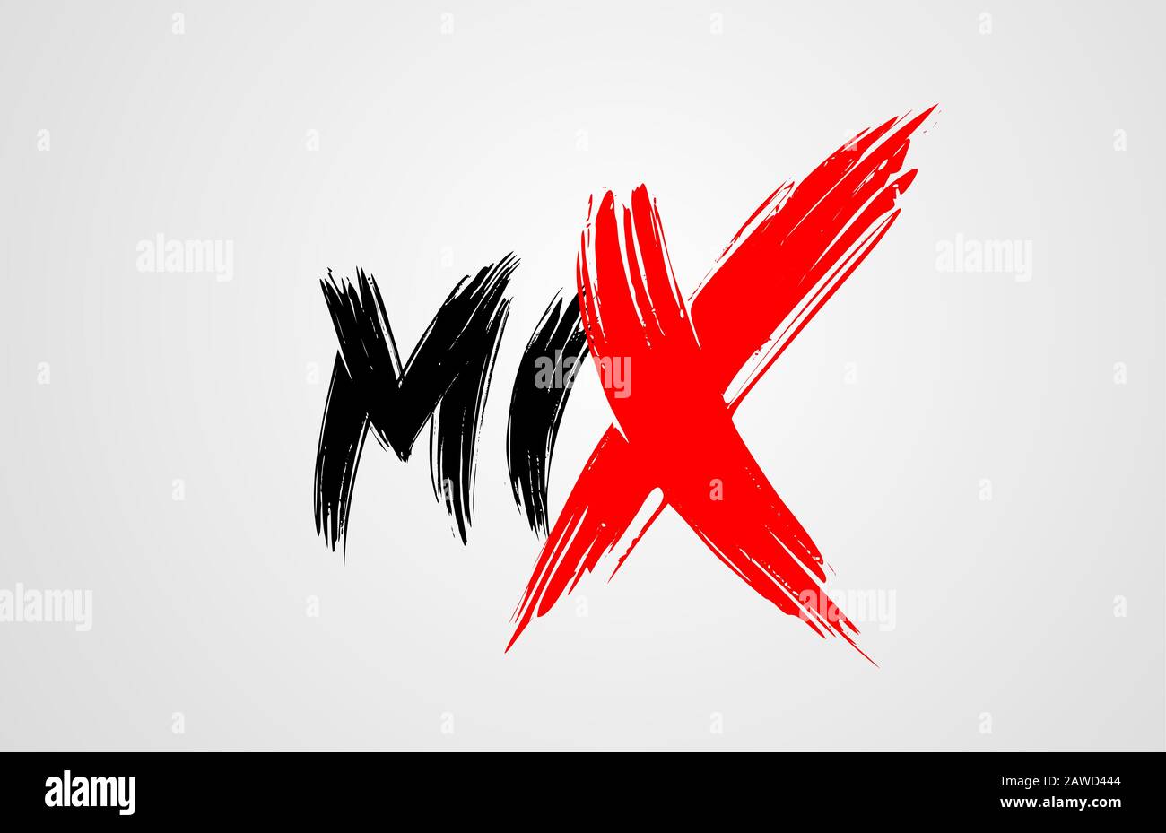 mix grunge brush stroke word text for typography icon logo design. Hand ...