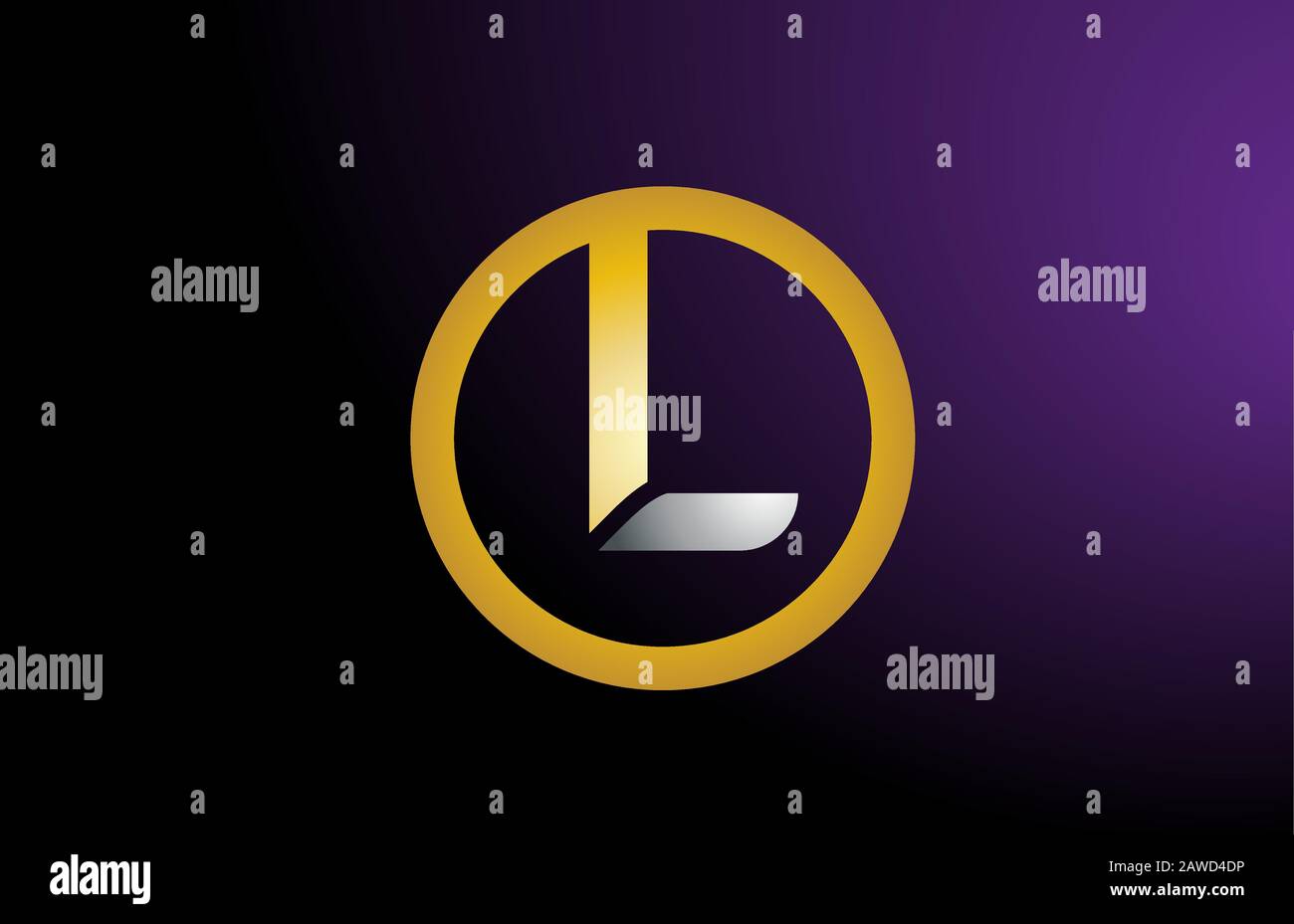 L gold golden silver metal metallic alphabet letter logo icon design ...
