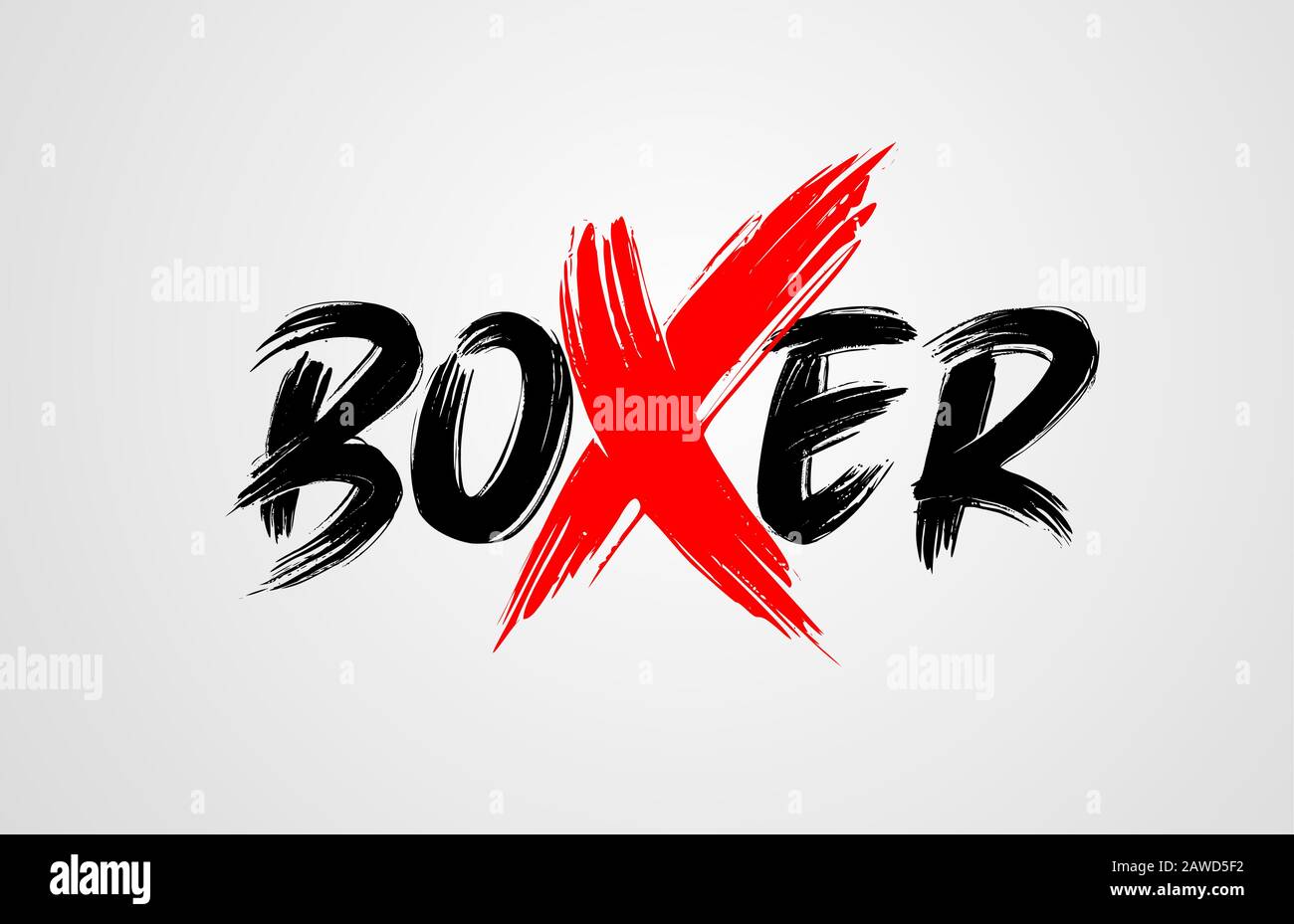 boxer grunge brush stroke word text for typography icon logo design ...
