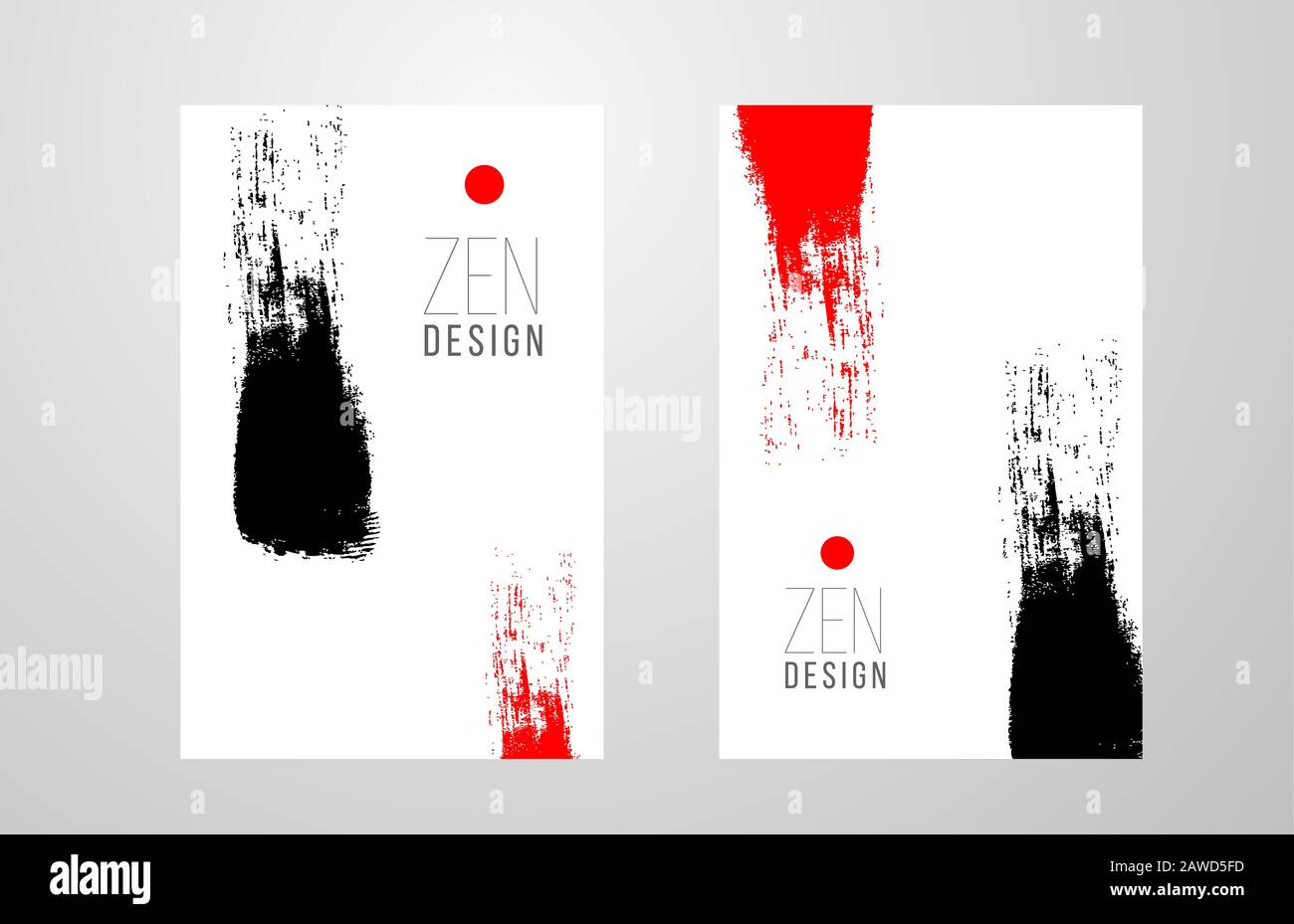 Zen Design black ink brush stroke for flyer brochure poster pamphlet or ...