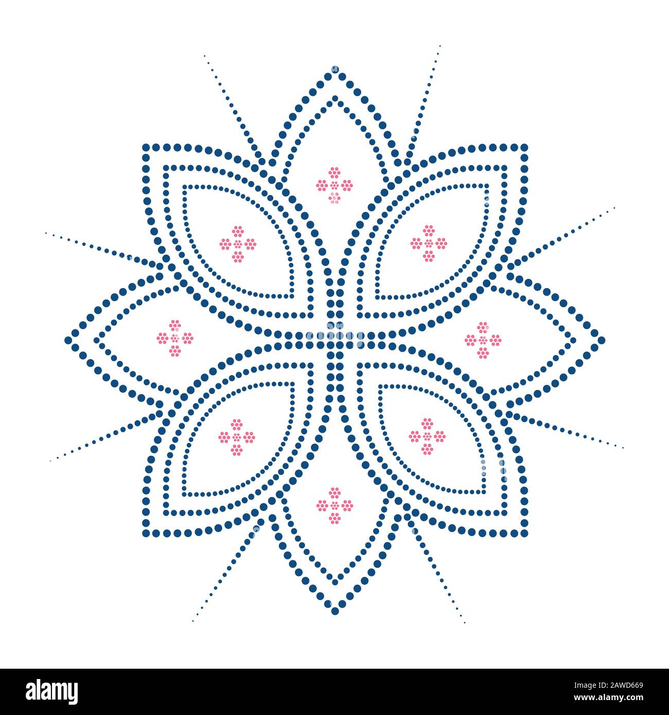abstract blue and pink flower dotted. element pattern fabric design ...