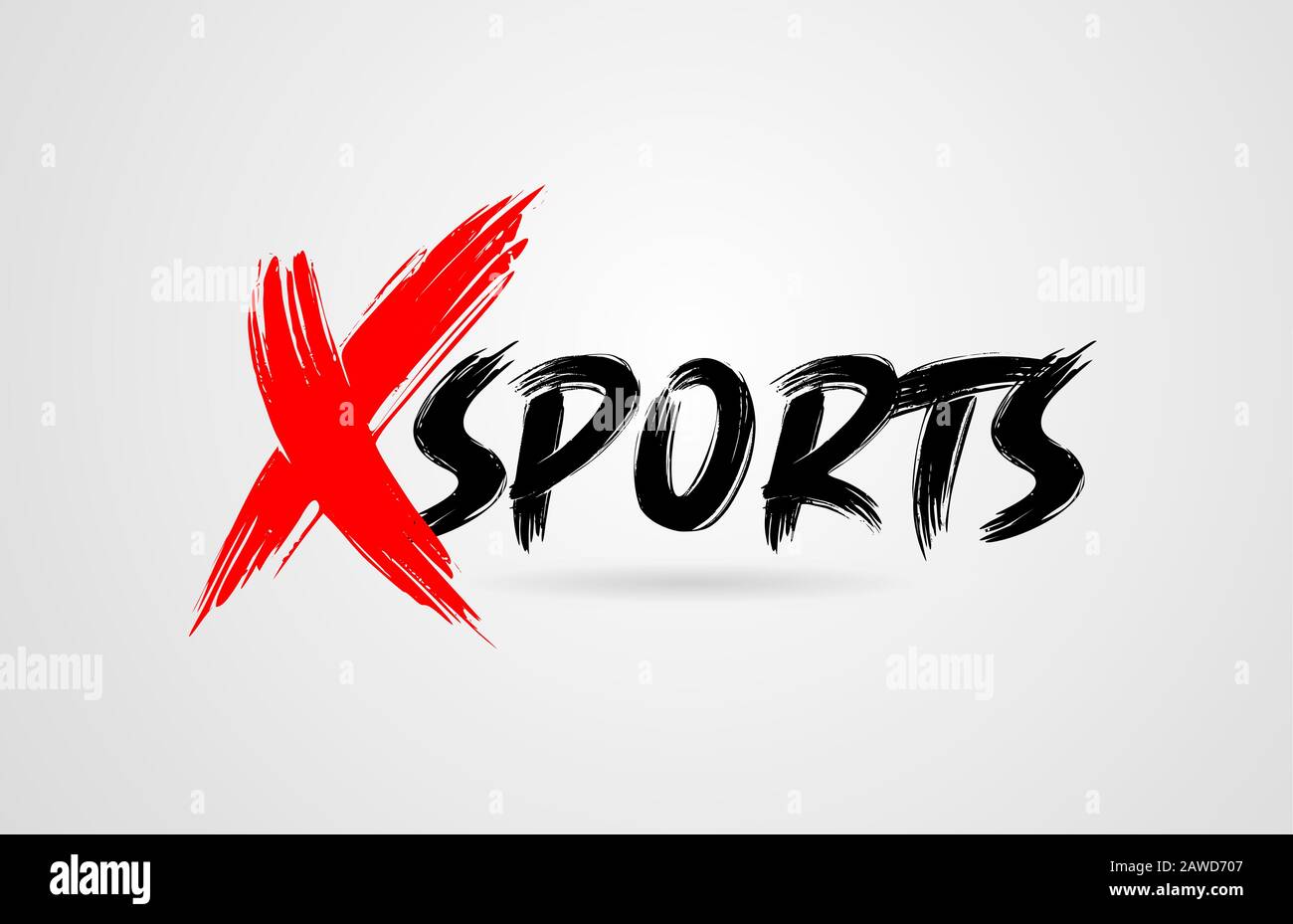 X sports grunge brush stroke word text for typography icon logo design ...