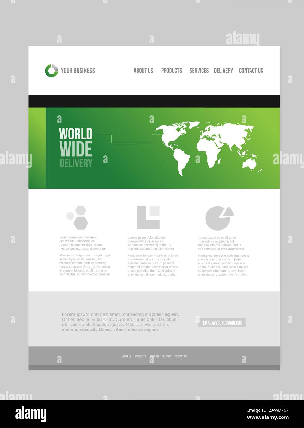 green grey color finance business website design page with responsive ...