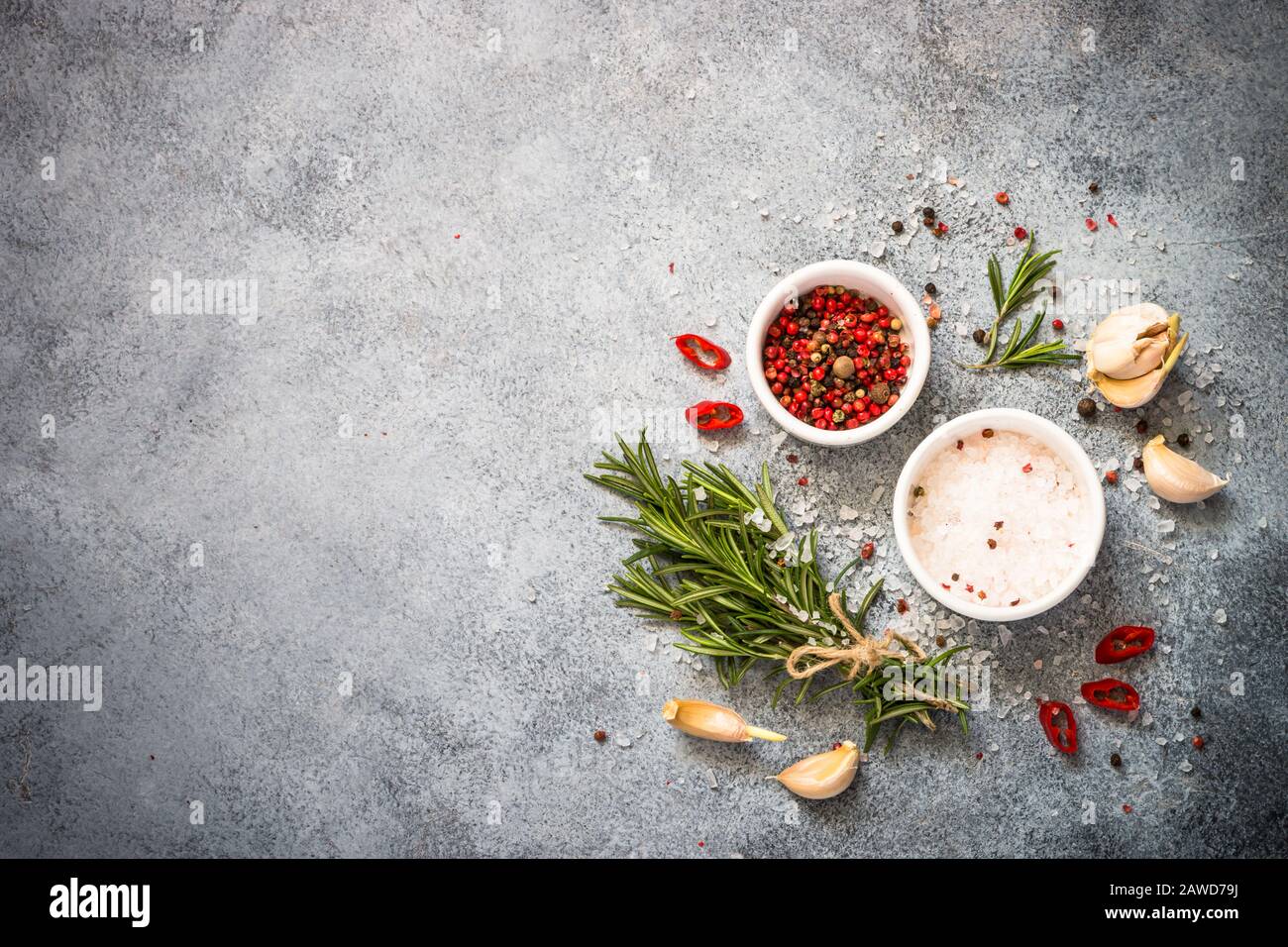 Food cooking background on kitchen table top view Stock Photo - Alamy