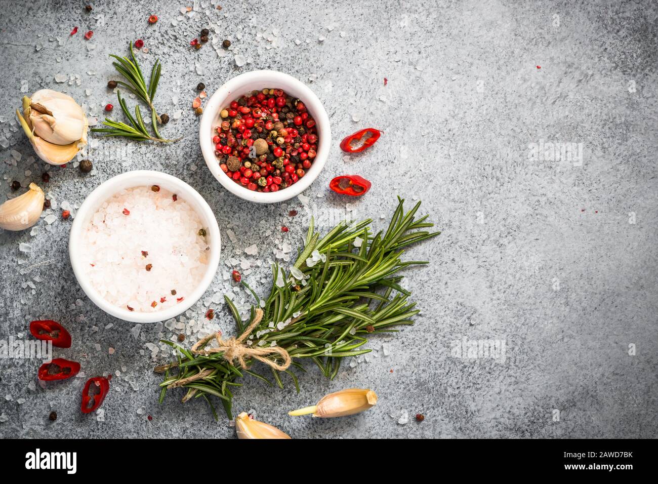 Food cooking background on kitchen table top view Stock Photo - Alamy