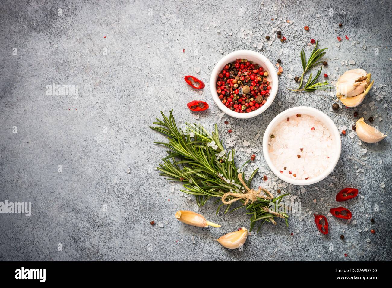 Food cooking background on kitchen table top view Stock Photo - Alamy