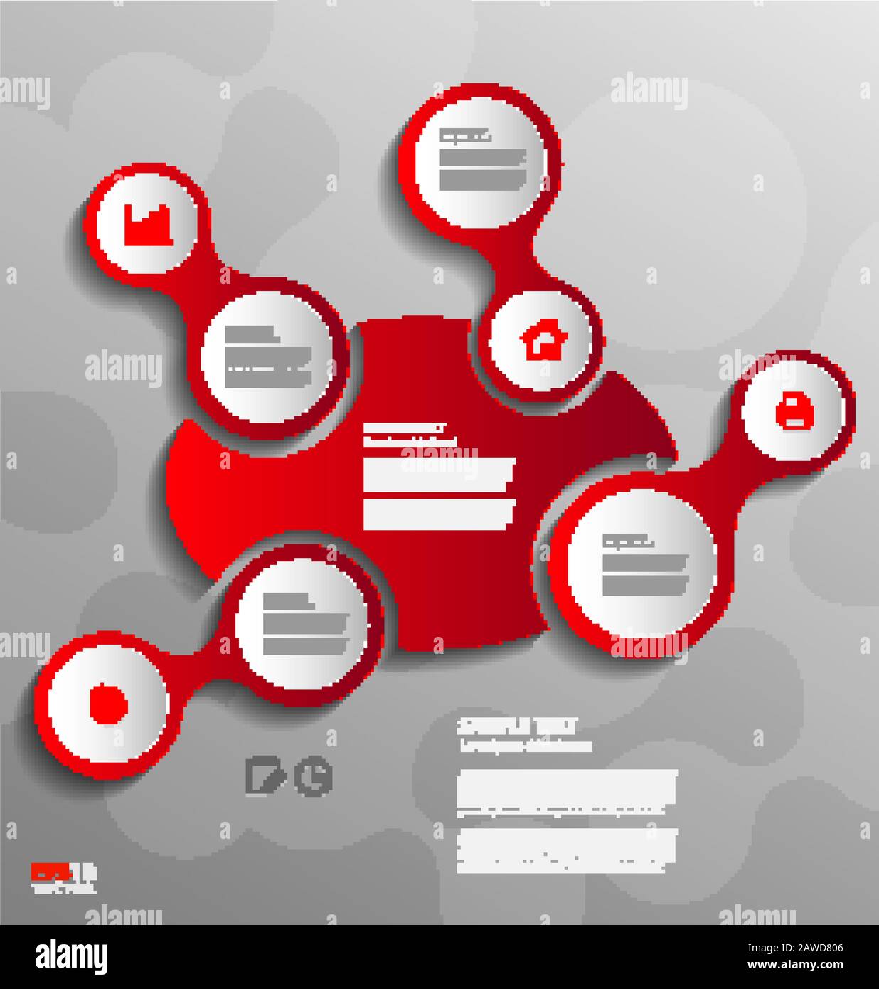 Stylized presentation template with empty text boxes and embellishment ...