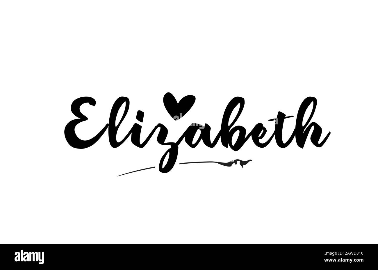 Elizabeth name design Black and White Stock Photos & Images - Alamy