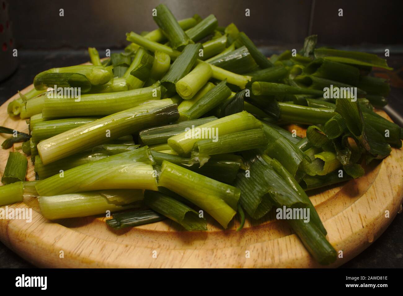 Spring onion chopped Stock Photo - Alamy
