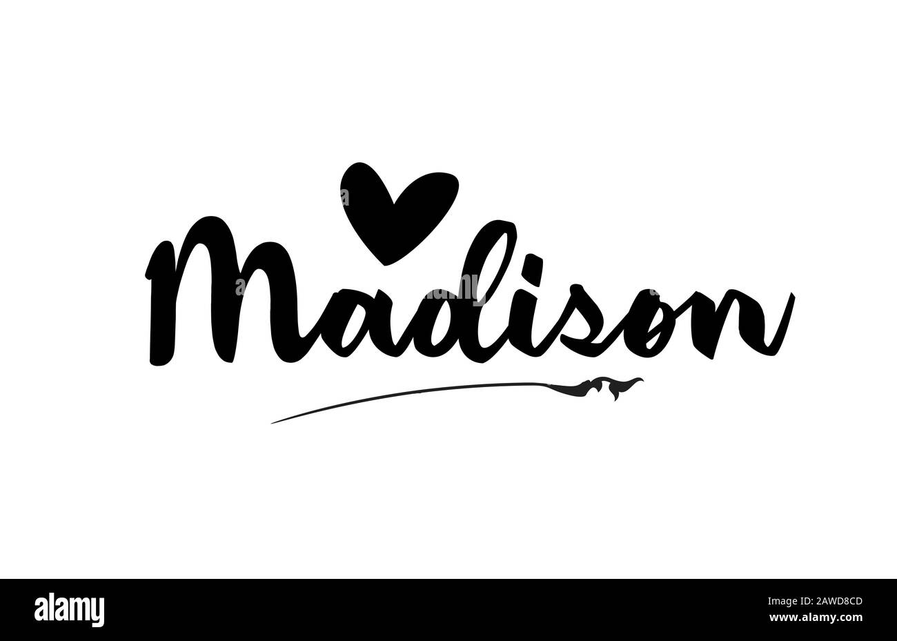 Madison name design Black and White Stock Photos & Images - Alamy