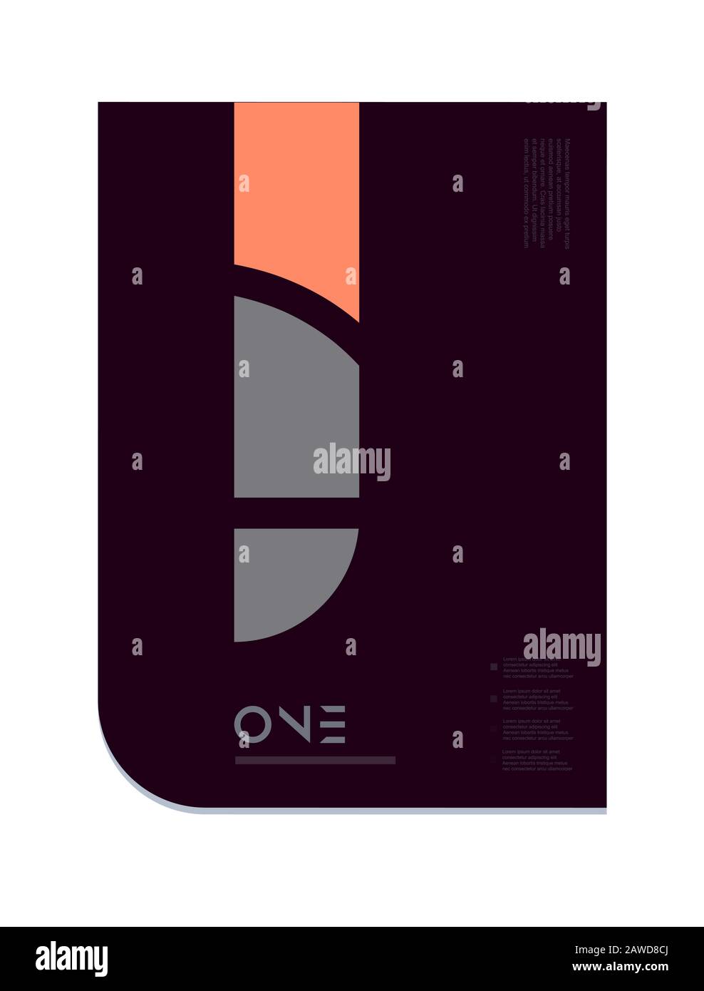 orange grey white number 1 one icon logo brochure flyer poster pamphlet ...
