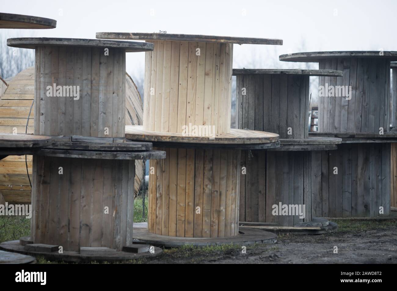Empty cable drum hi-res stock photography and images - Alamy