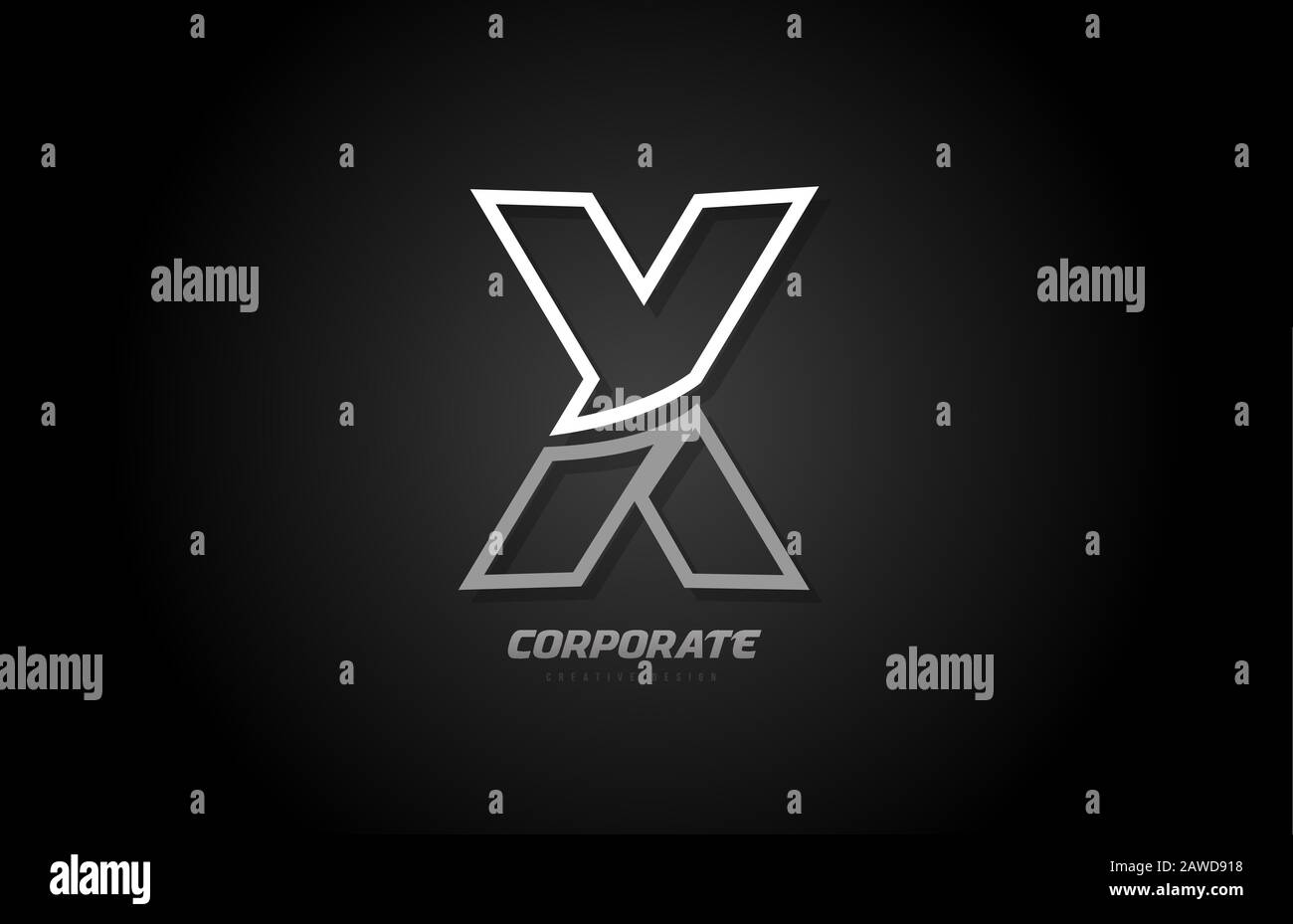 black and white line company business X letter alphabet logo icon ...