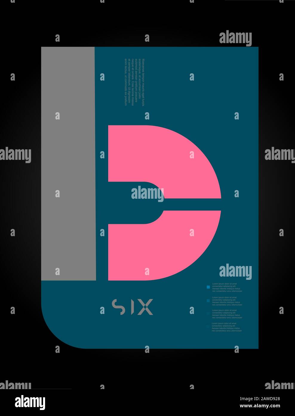 pink blue black number 6 logo icon flyer brochure poster pamphlet cover ...