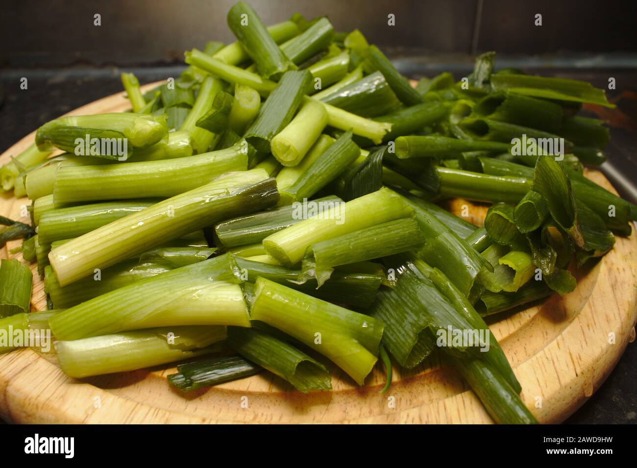 Spring onion chopped Stock Photo - Alamy