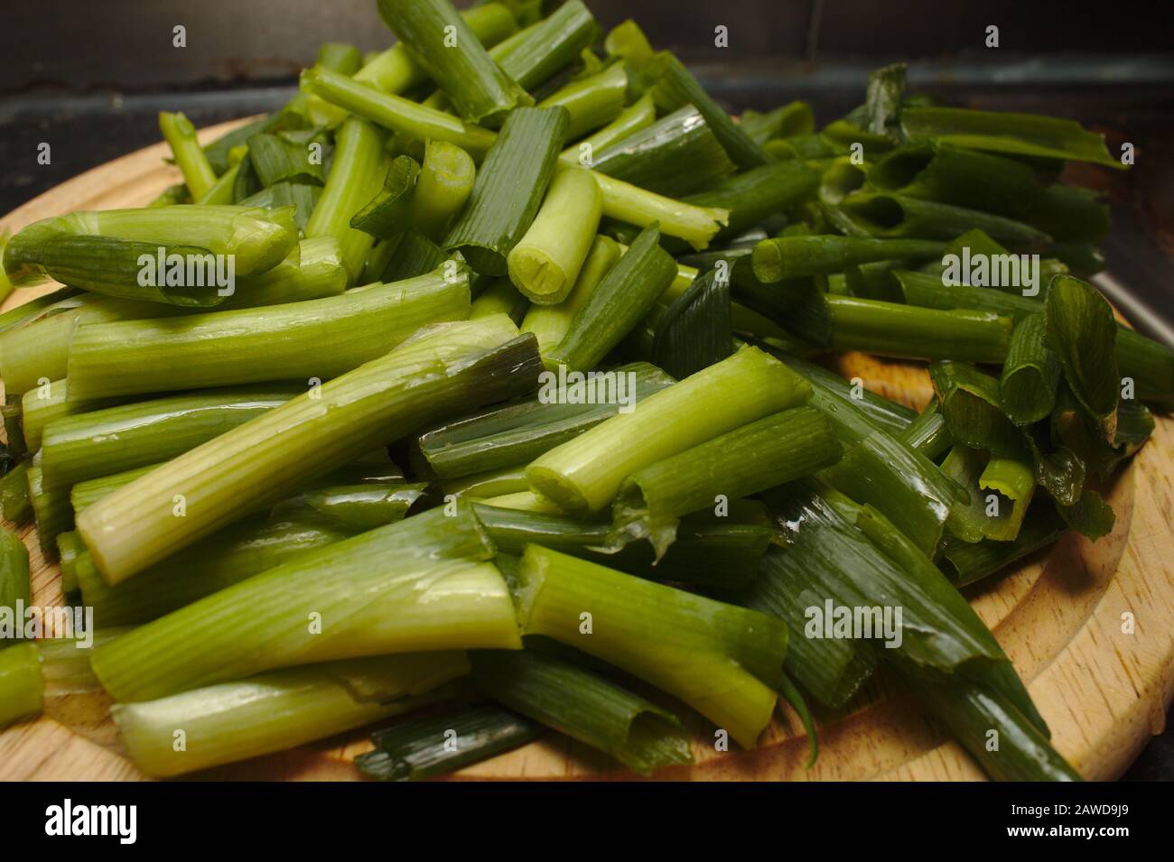 Spring onion chopped Stock Photo - Alamy