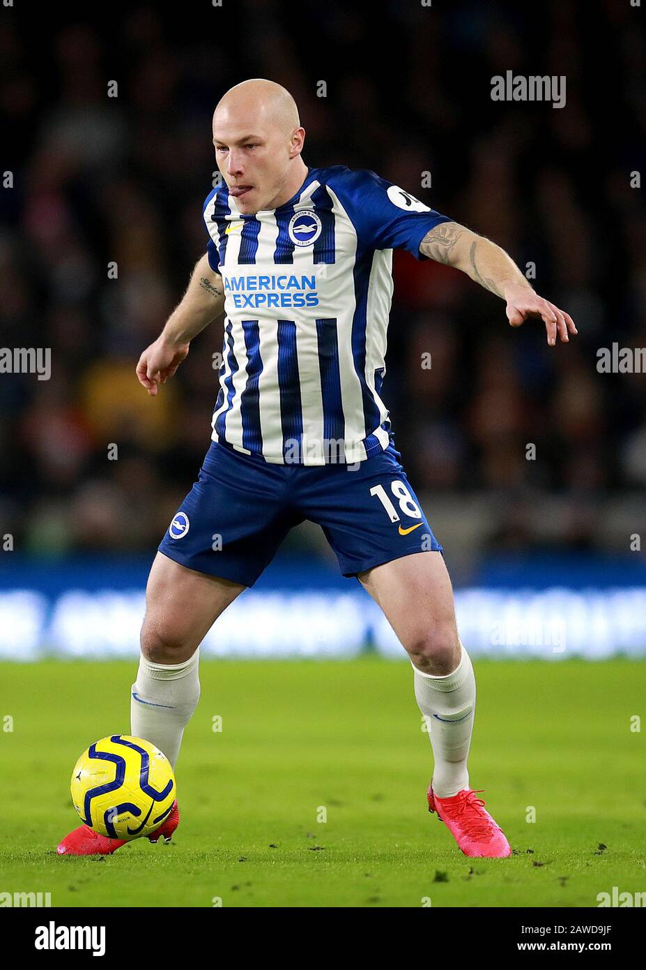 Brighton and Hove Albion's Aaron Mooy during the Premier League match ...