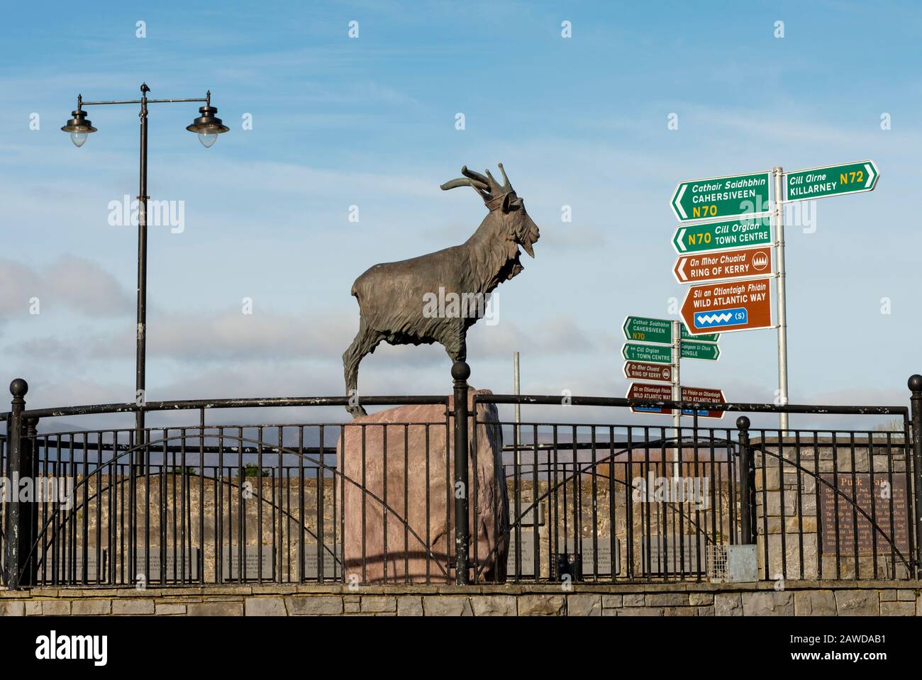 King Puck bronze statue by artist Alan Ryan Hall in Killorglin, County ...