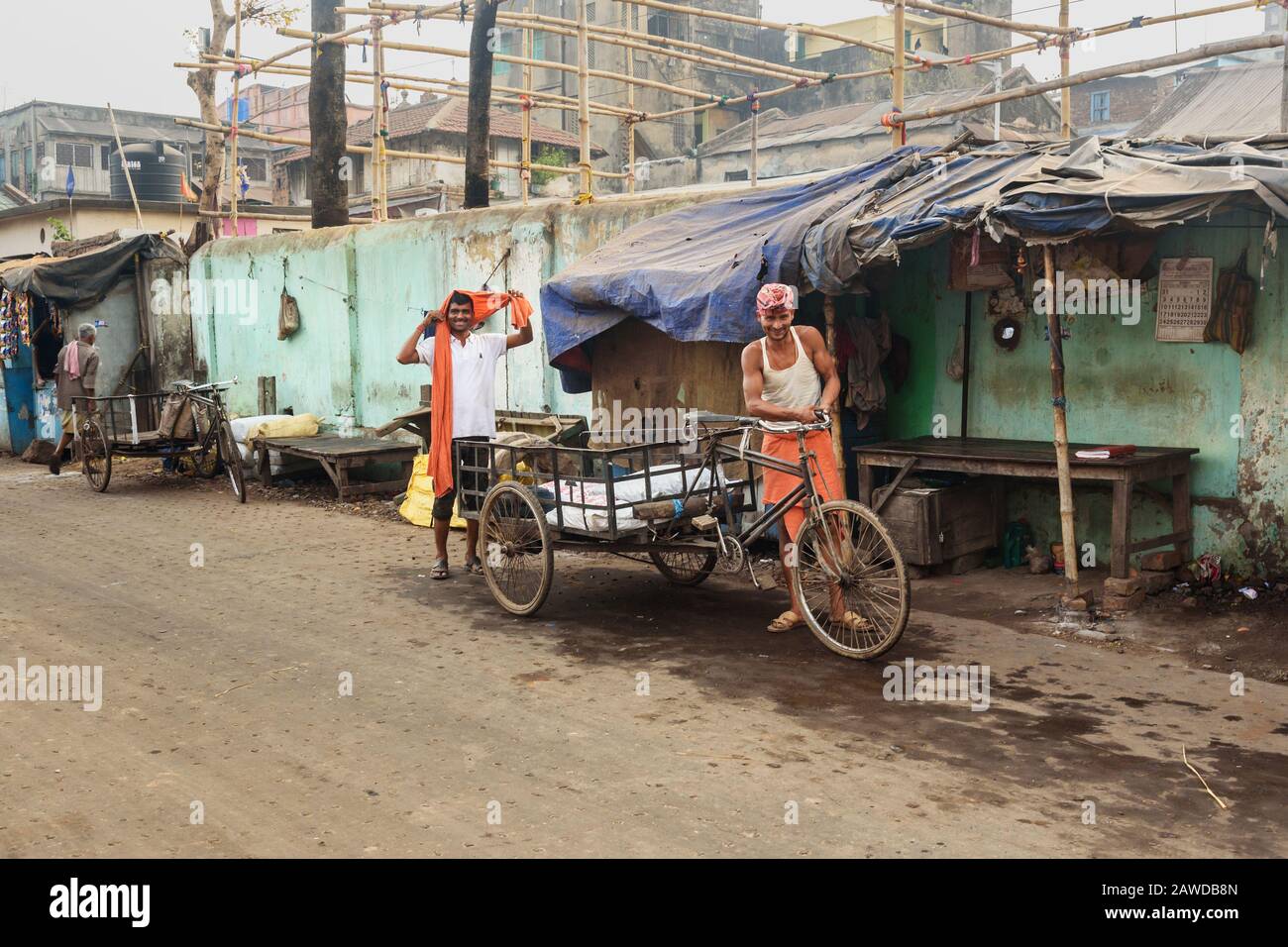 Cargo cycle rickshaw on the road in Kolkata. India Stock Photo - Alamy