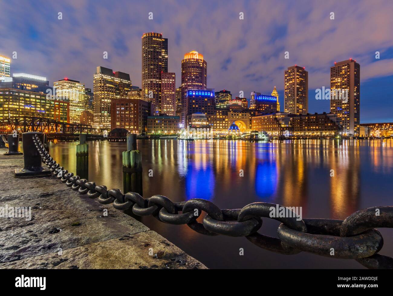 Boston City Lights 2 Stock Photo - Alamy