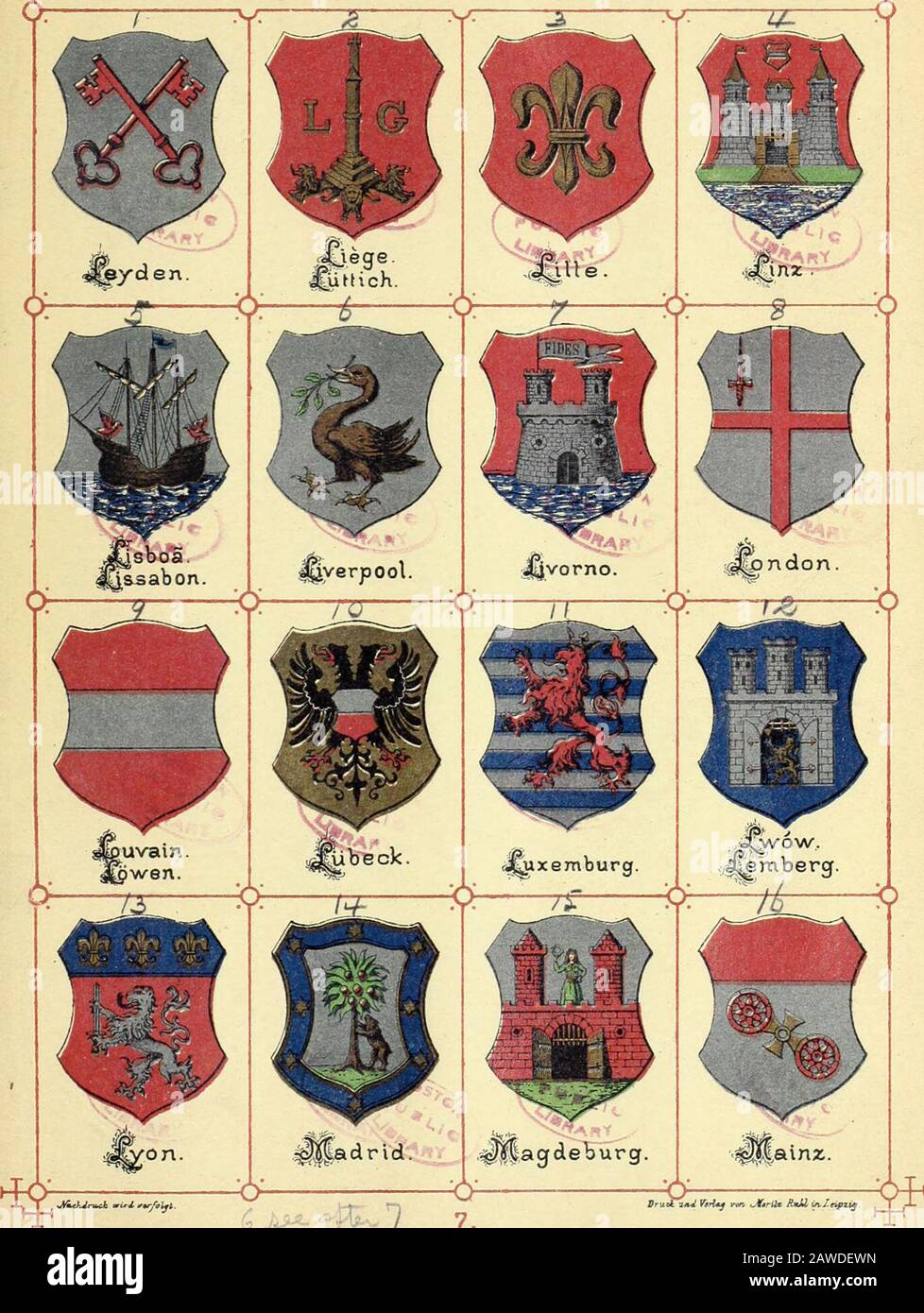 Die Wappen der wichtigsten städte Europa's in chromolithographischen ...