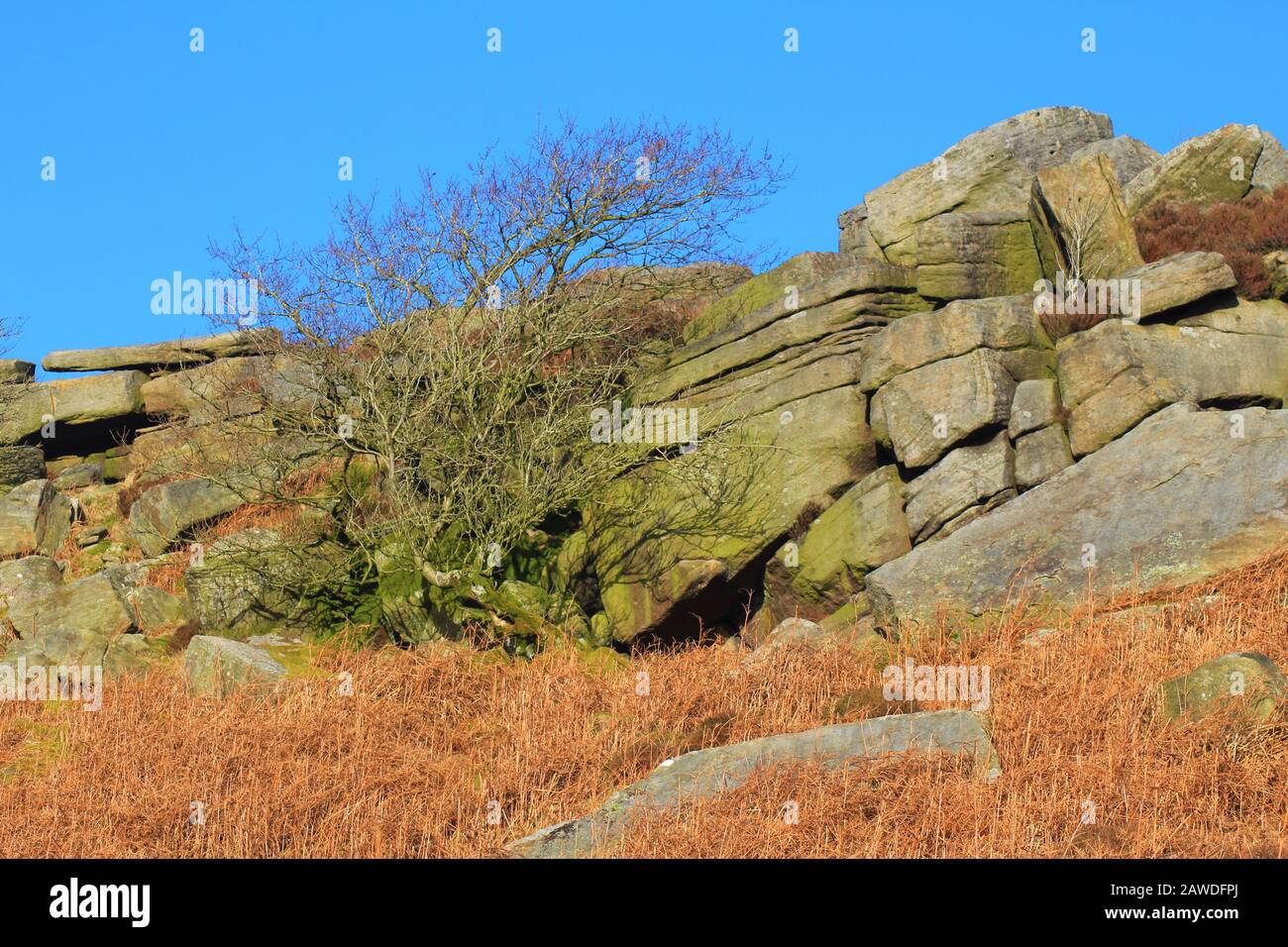 Burbage Brook Rock Formations Stock Photo - Alamy