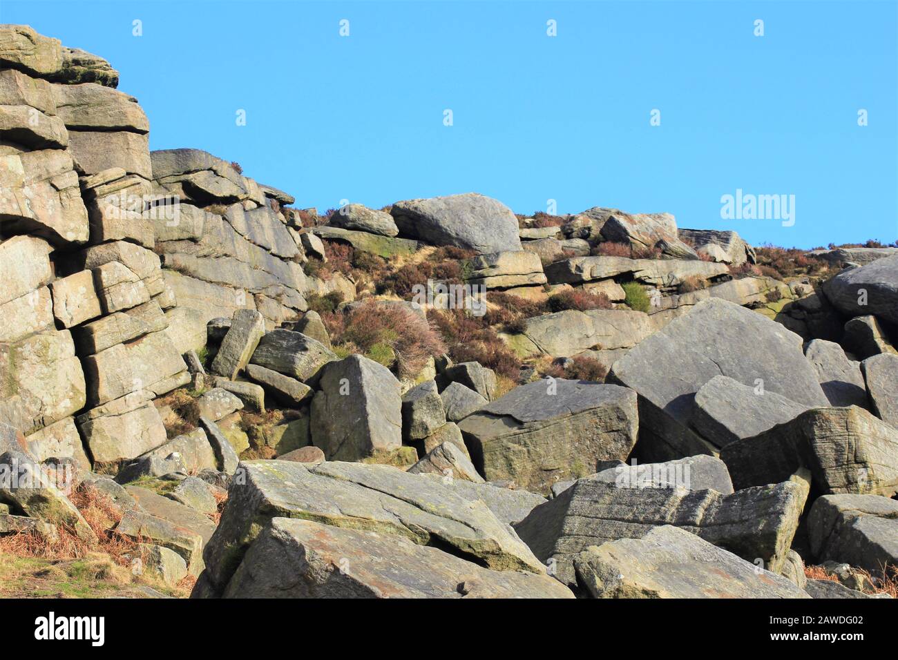 Burbage Brook Rock Formations Stock Photo - Alamy