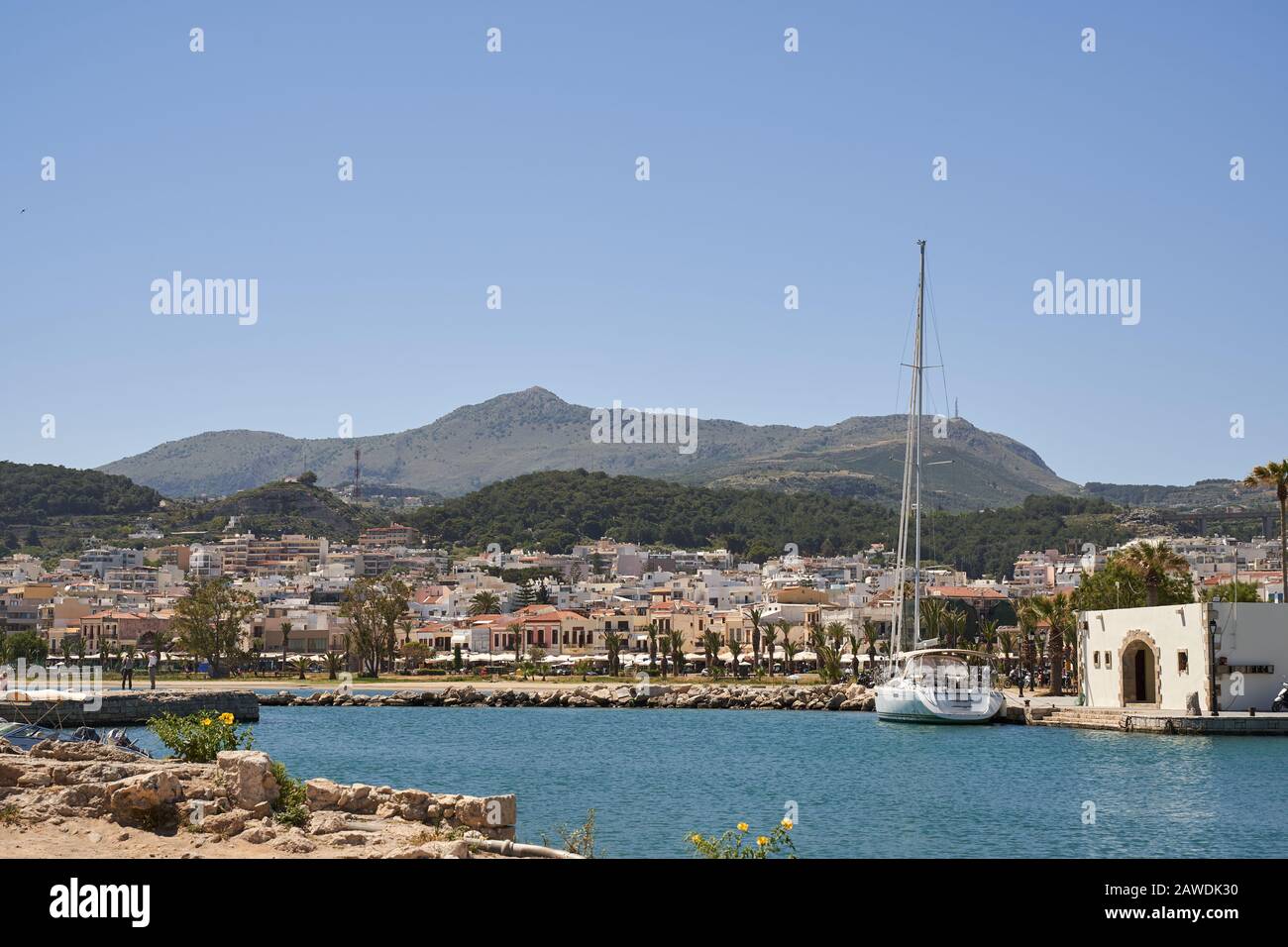 Crete, Rethymno, Greece, May 24, 2019: Pictorial colorful Greece ...