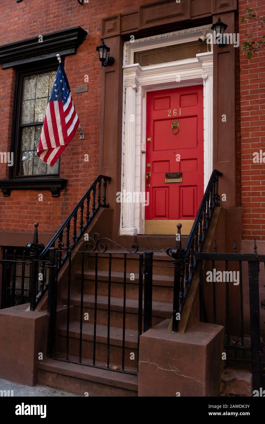 Patriotic Red Door Stock Photo - Alamy