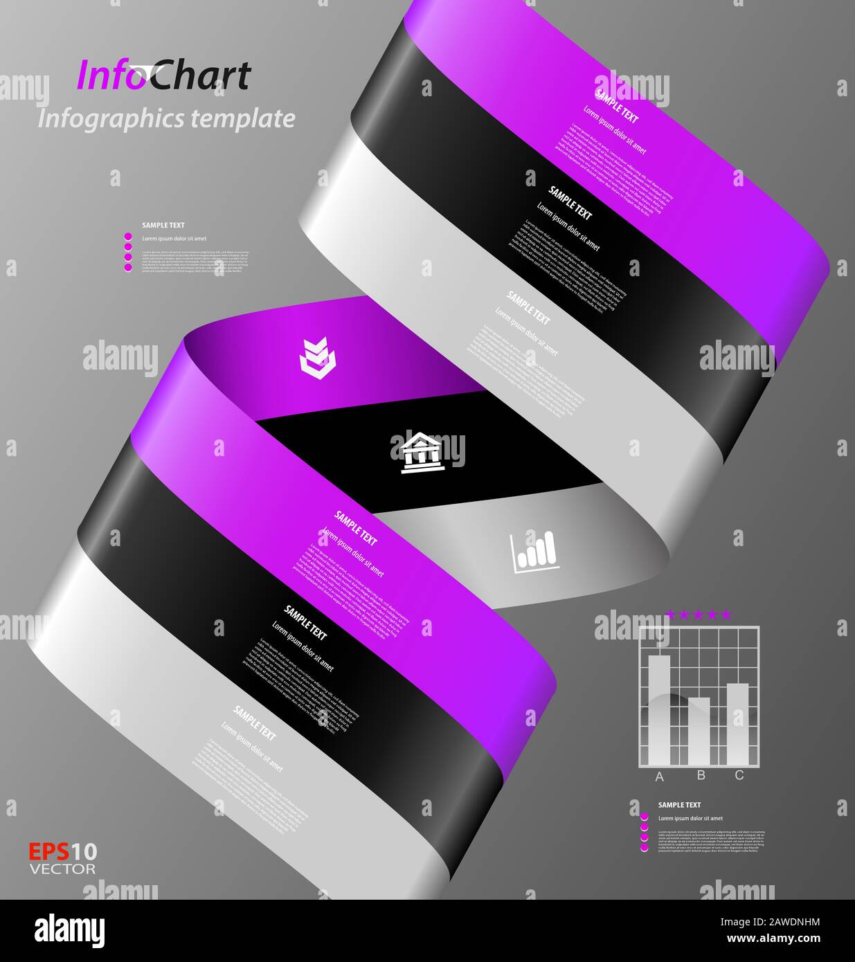 Stylized presentation template with empty text boxes and embellishment ...