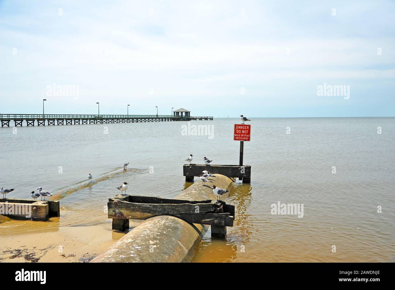 Drainage Culvert to Control Beach Erosion Stock Photo - Alamy