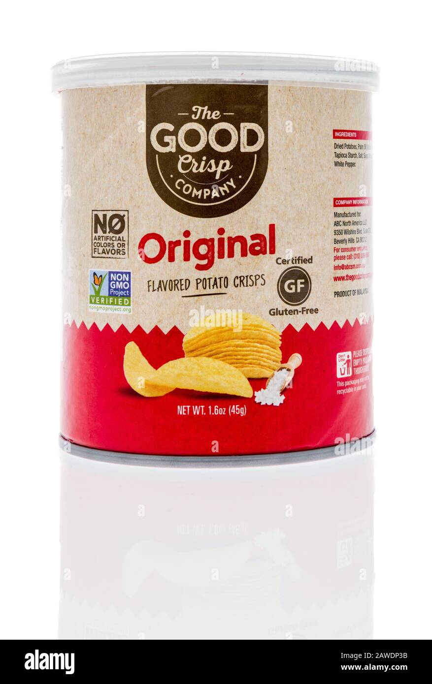 Winneconne, WI - 1 February 2020 : A package of The good crisp company ...