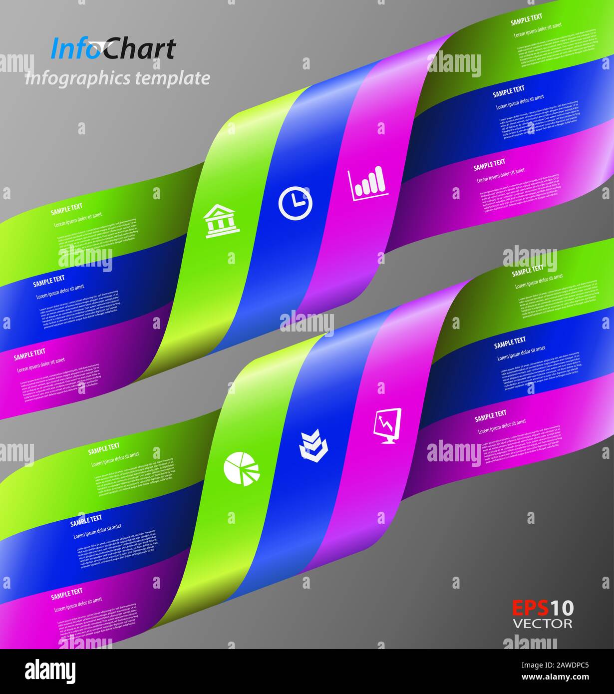 Stylized presentation template with empty text boxes and embellishment ...