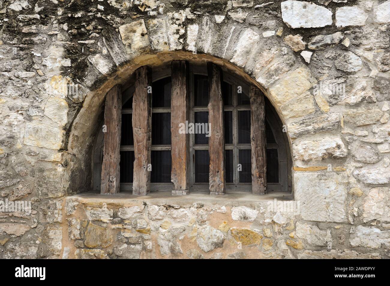 A Fortified Window in the Historic Alamo Wall in San Antonio, TX Stock ...