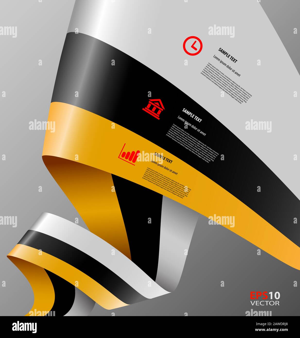 Stylized presentation template with empty text boxes and embellishment ...