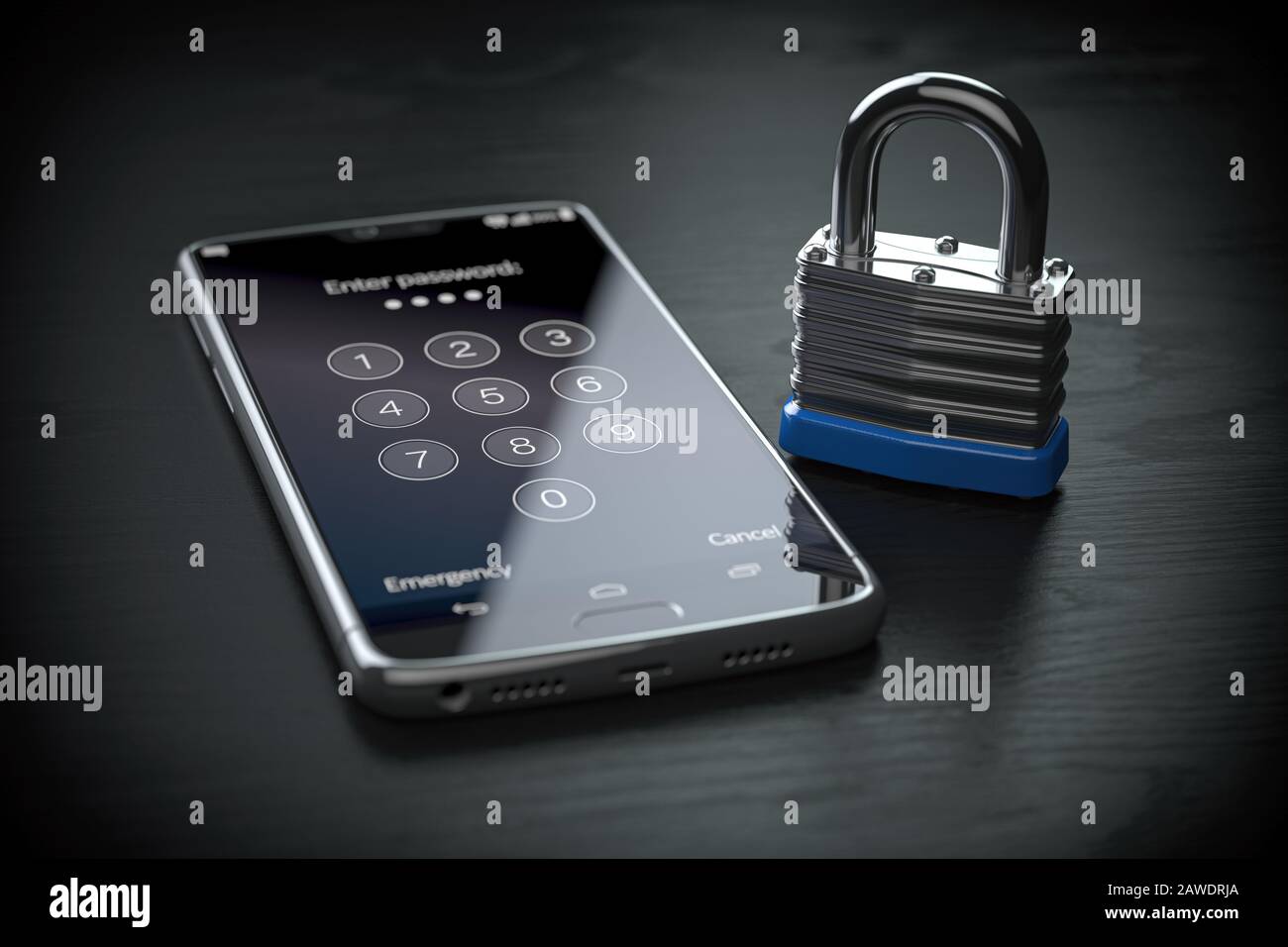 Smartphone personal data protection and mobile phone security concept ...