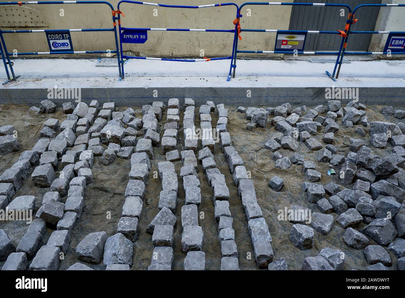 Paving of a street surface, Sala street, Lyon, France Stock Photo - Alamy
