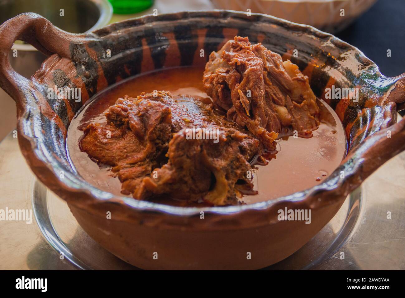 Traditional mole de hips or Huaxmole, typical dish of Tehuacán, Puebla ...