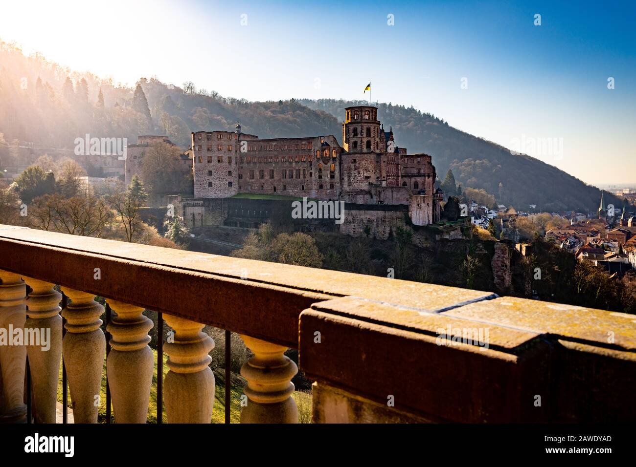 Heidelberg castle at sunset, sunrise, germany Stock Photo - Alamy