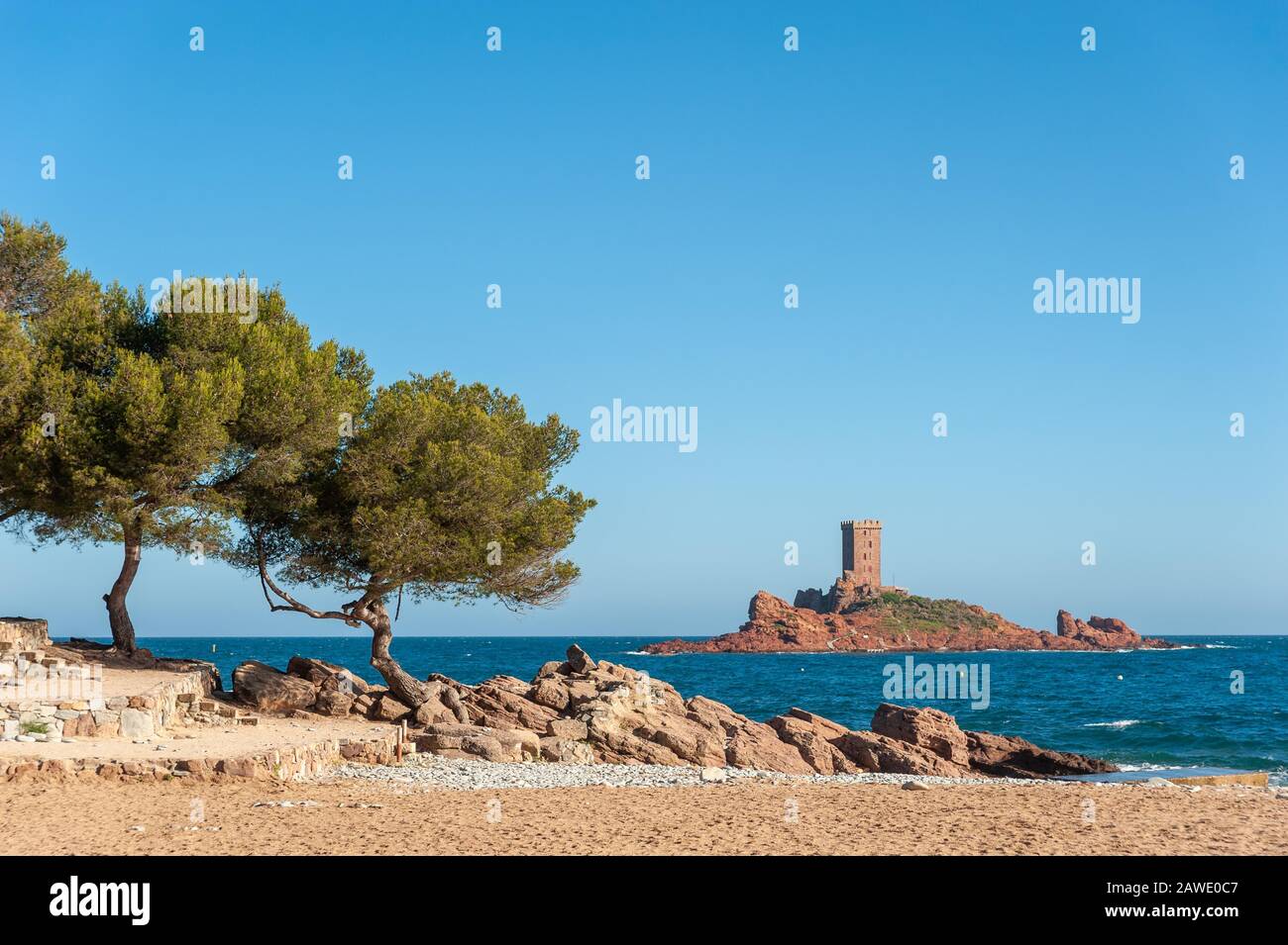 Island of Ile d'Or at Cap Dramont, Saint-Raphael, Var, Provence-Alpes ...