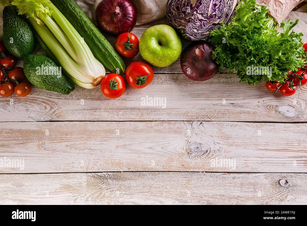 Fruit vegetable border hi-res stock photography and images - Alamy