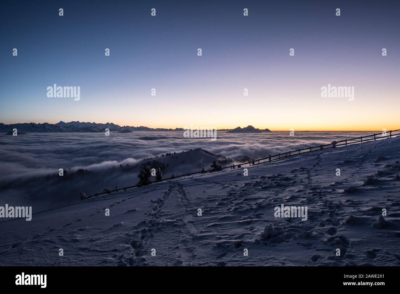 Mount Rigi - Above the clouds panorama Stock Photo - Alamy