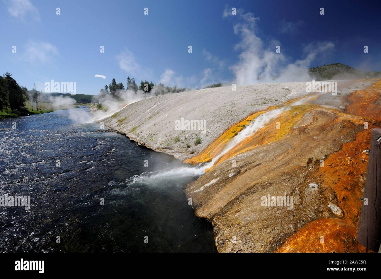 Geothermal features in Yellowstone National Park Stock Photo - Alamy