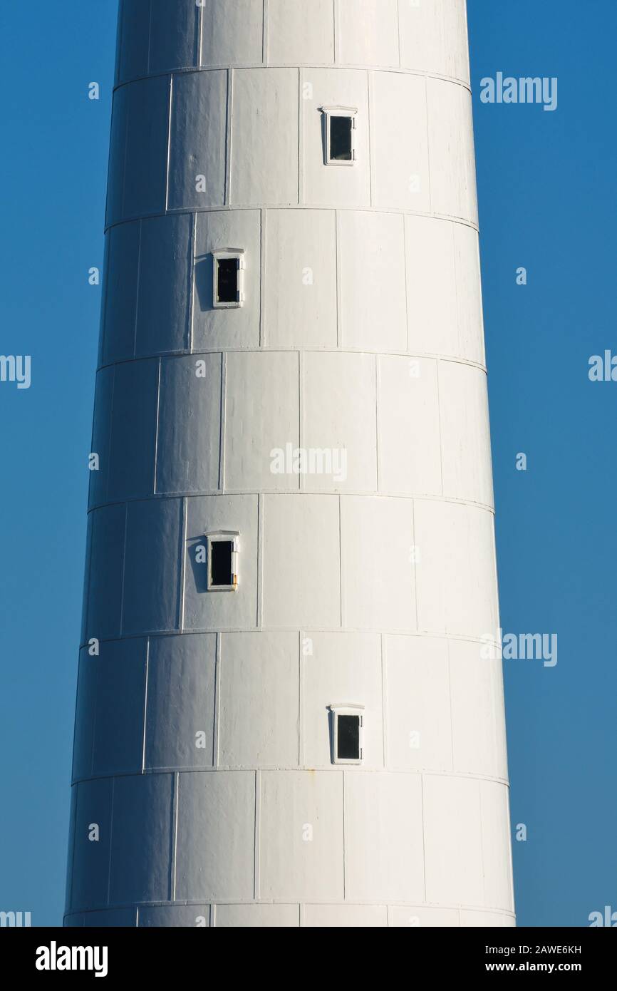 Towering White Lighthouse Tower Structure Stock Photo - Alamy