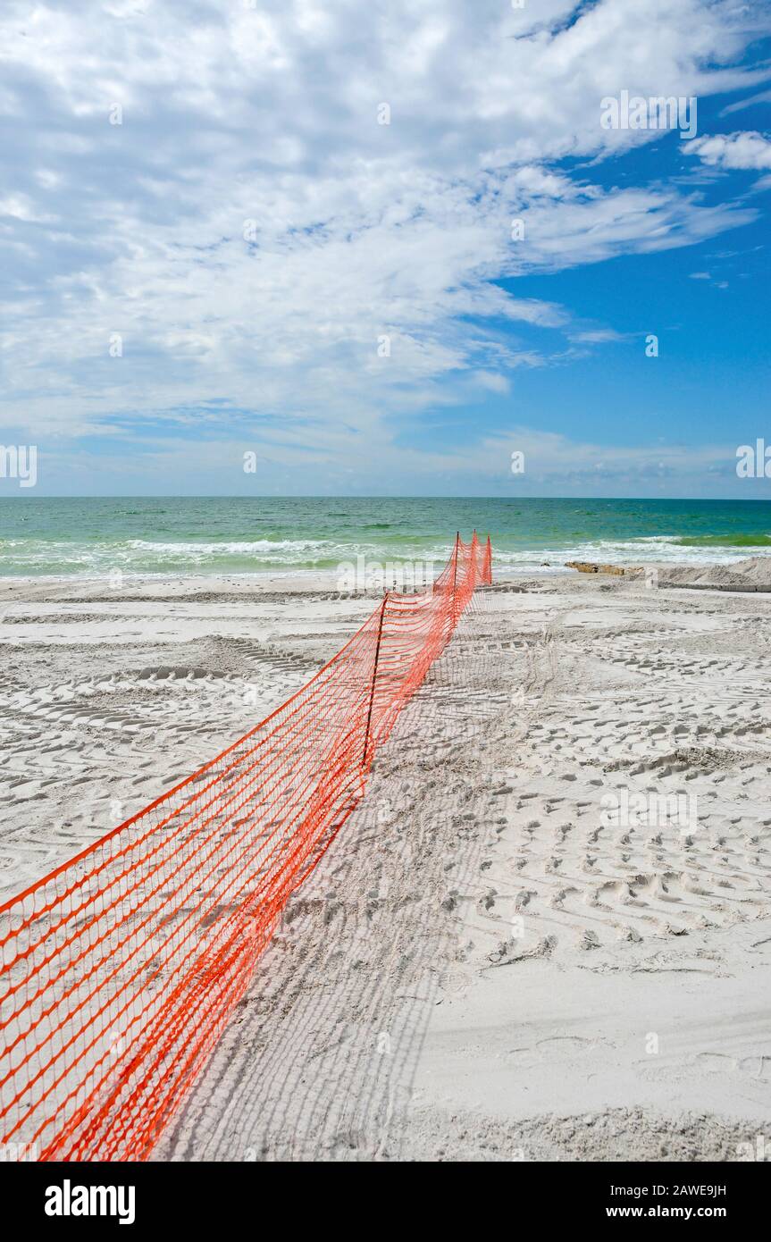 Erosion Protection on a Beach Restoration Project Stock Photo - Alamy
